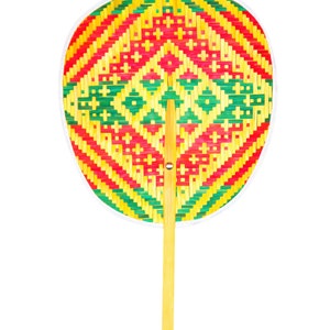 Thai Traditional Handmade Weaving Bamboo Hand Fan Colourful Weave ...