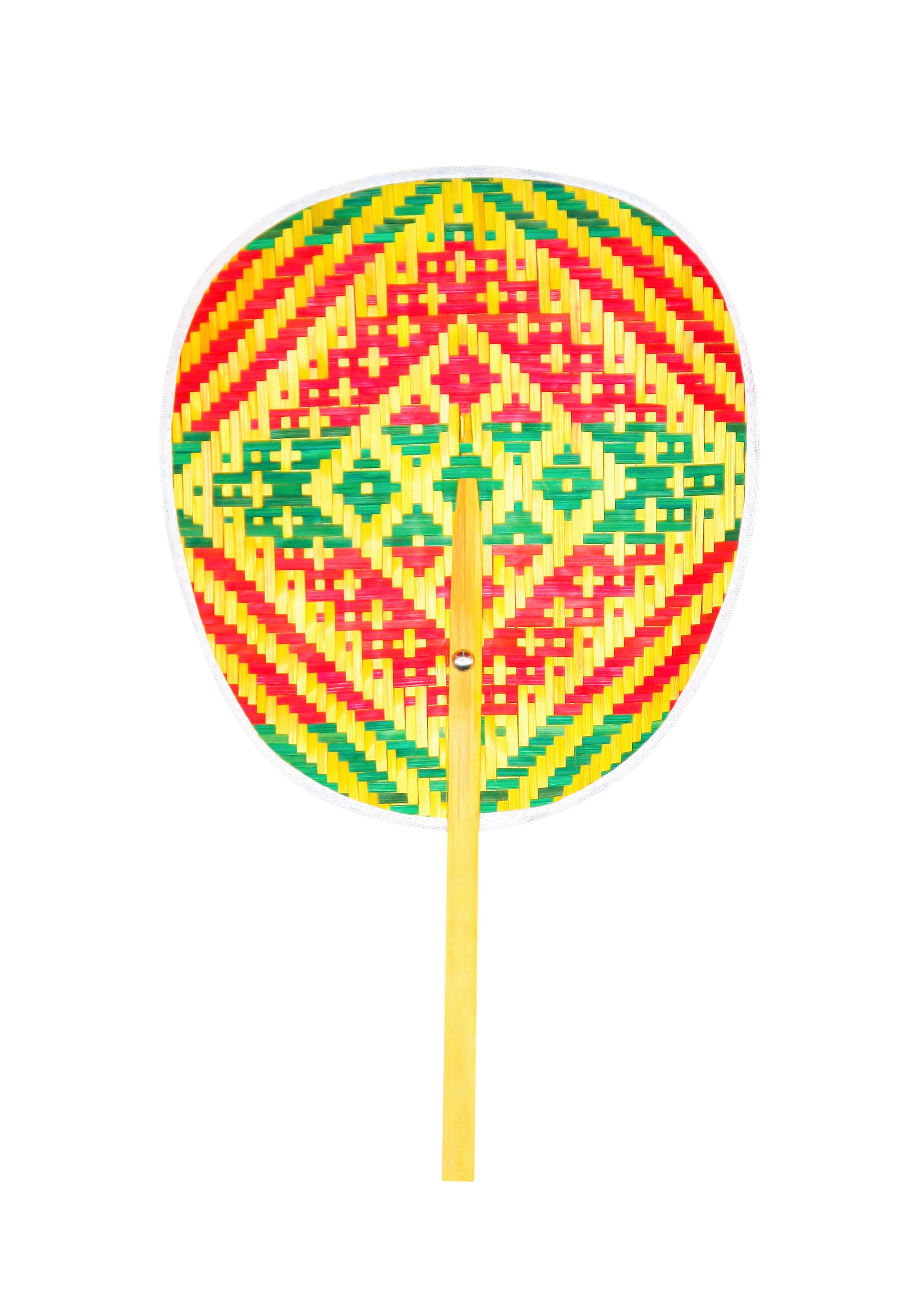 Thai Traditional Handmade Weaving Bamboo Hand Fan Colourful Weave ...