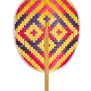 Thai Traditional Handmade Weaving Bamboo Hand Fan Colourful Weave ...