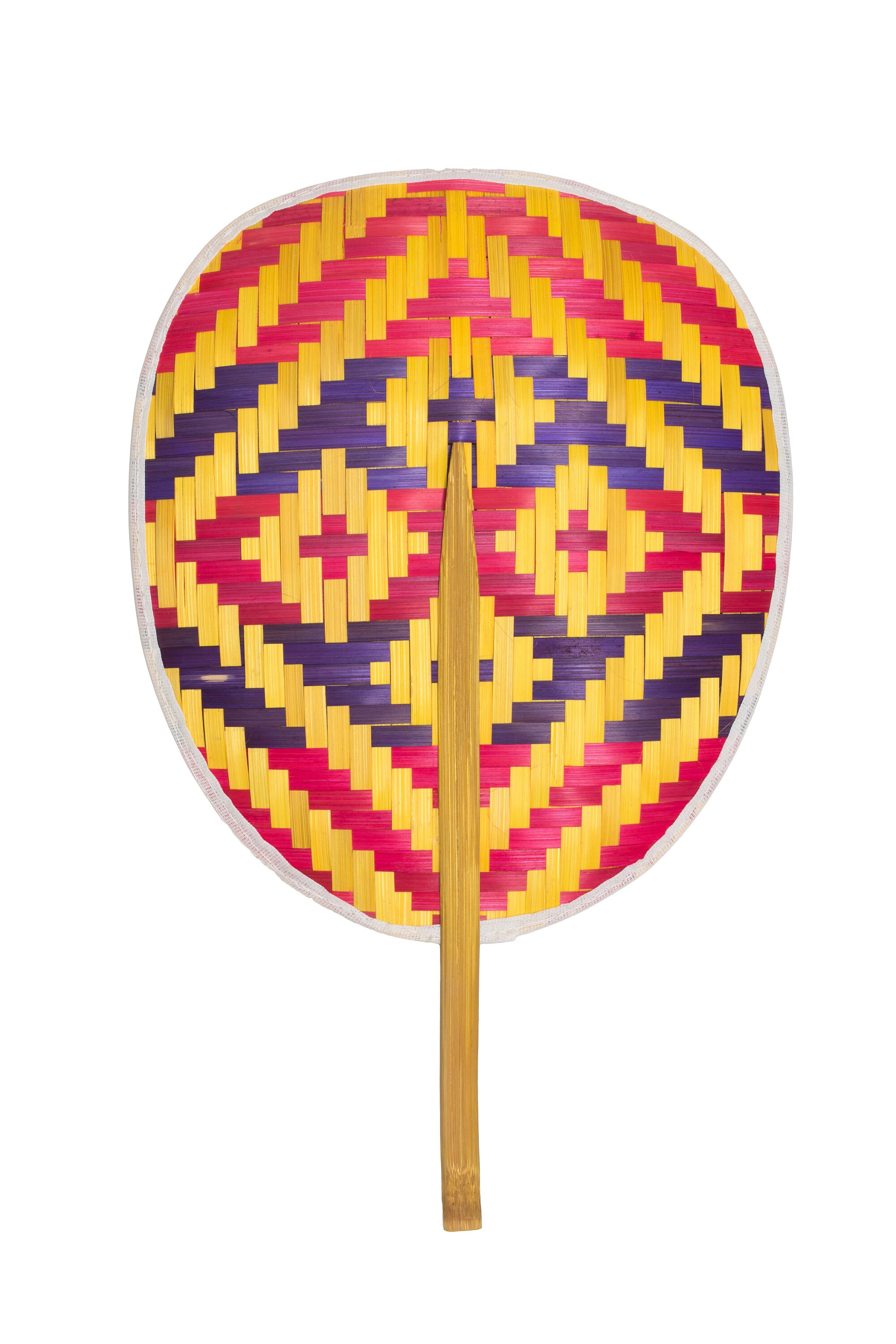 Thai Traditional Handmade Weaving Bamboo Hand Fan Colourful Weave ...