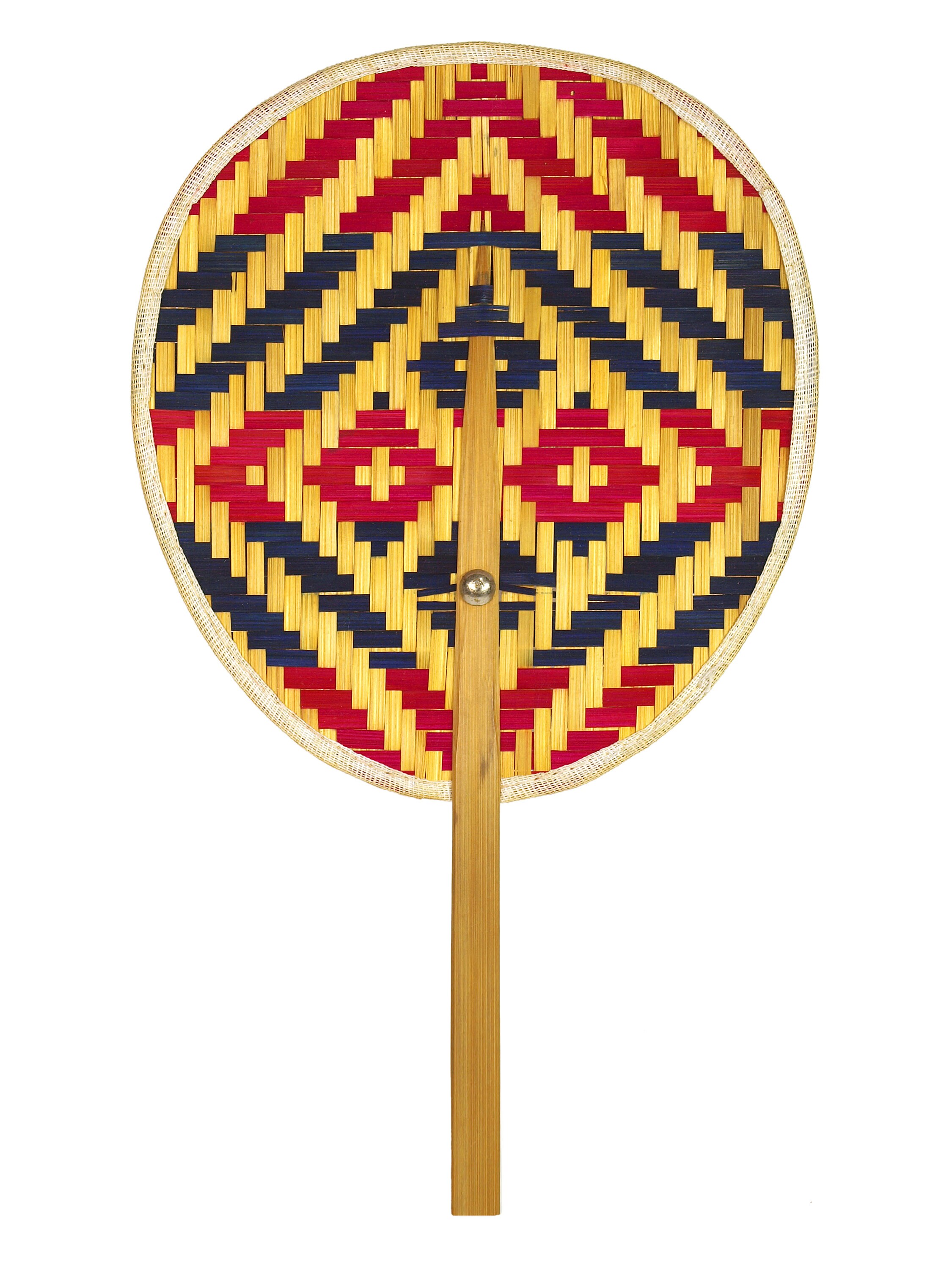 Thai Traditional Handmade Weaving Bamboo Hand Fan Colourful Weave ...