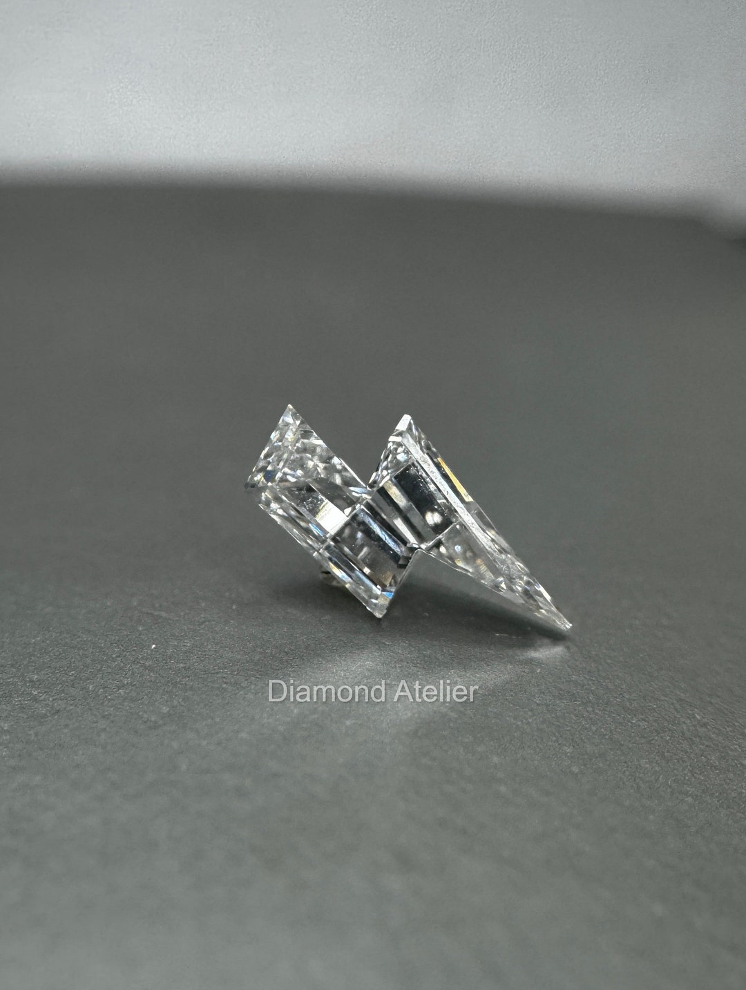 1.00 CT Lab Grown Lightning Strike Shaped Loose Diamond, for Pendants ...