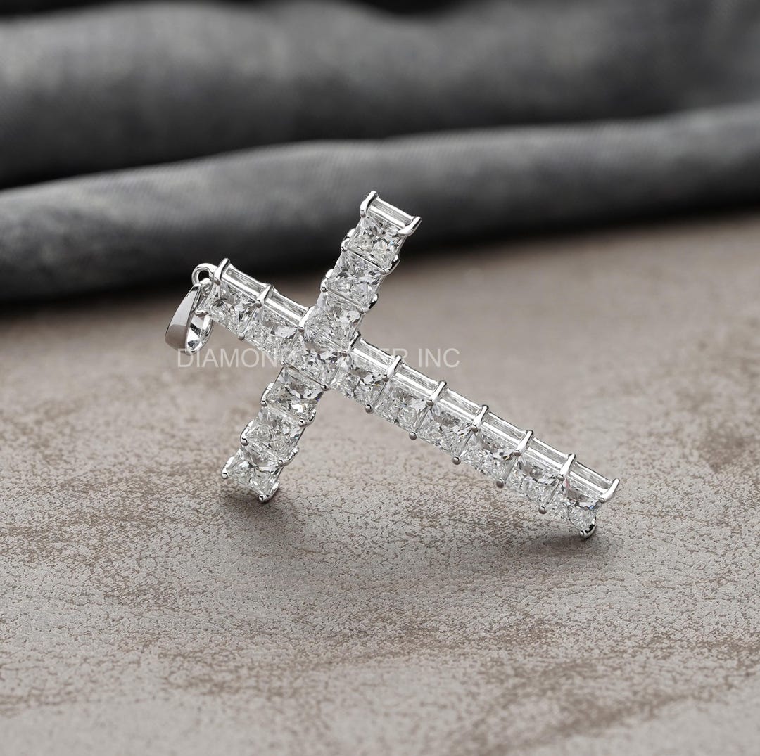 4.50CTW Princess Cut Lab Grown Diamond Pendent - Etsy