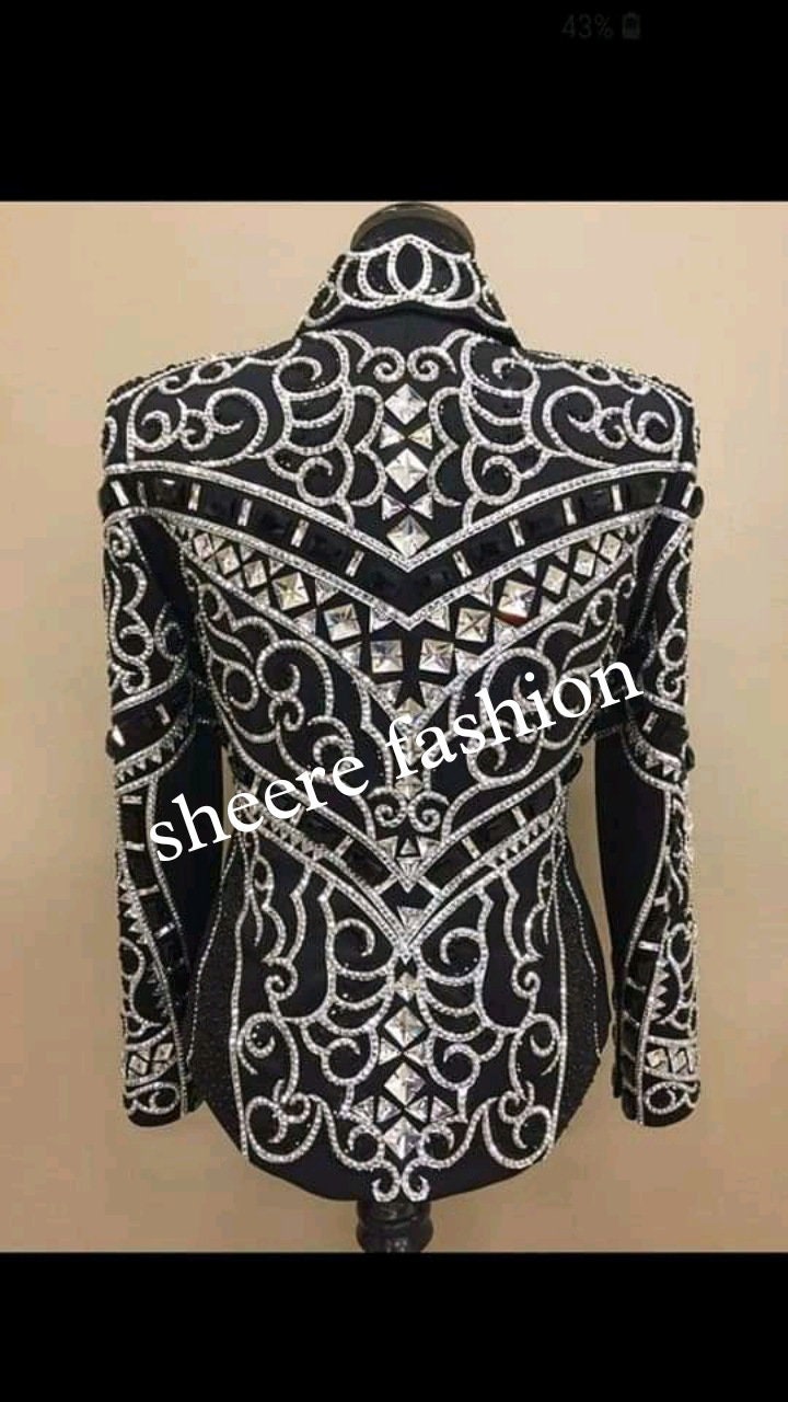 SF025 Show Jacket Red,white With Black Base Showmanship, Horsemanship ...