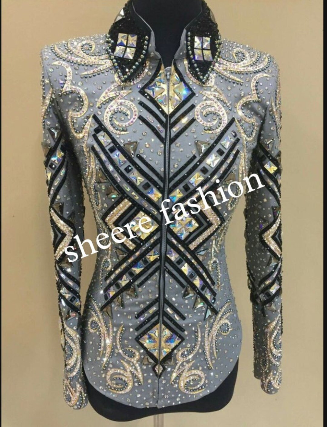 SF026 Show Jacket Red,white With Black Base Showmanship, Horsemanship ...