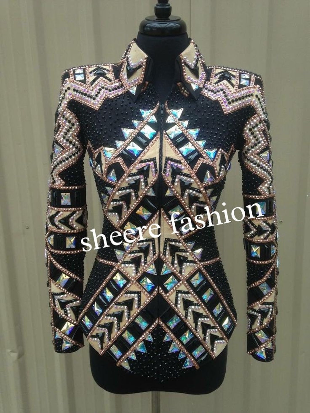 SF033 Show Jacket Red,white With Black Base Showmanship, Horsemanship ...