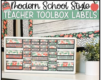 Leopard Teacher Toolbox Labels L Editable - Etsy