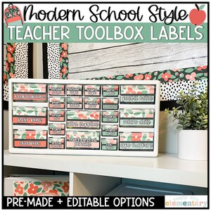 Modern School Style Teacher Toolbox Labels | Trendy + Modern Classroom ...