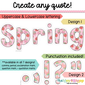 Spring Bulletin Board Letters A-Z | Strawberry Theme (PDF Pattern) - Etsy