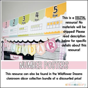 Wildflower Number Posters 0-20 | Math Classroom Decor (digital Download ...