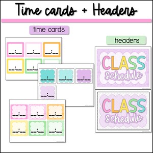 Bright Doodles Daily Schedule Display & Cards | Editable | Trendy ...