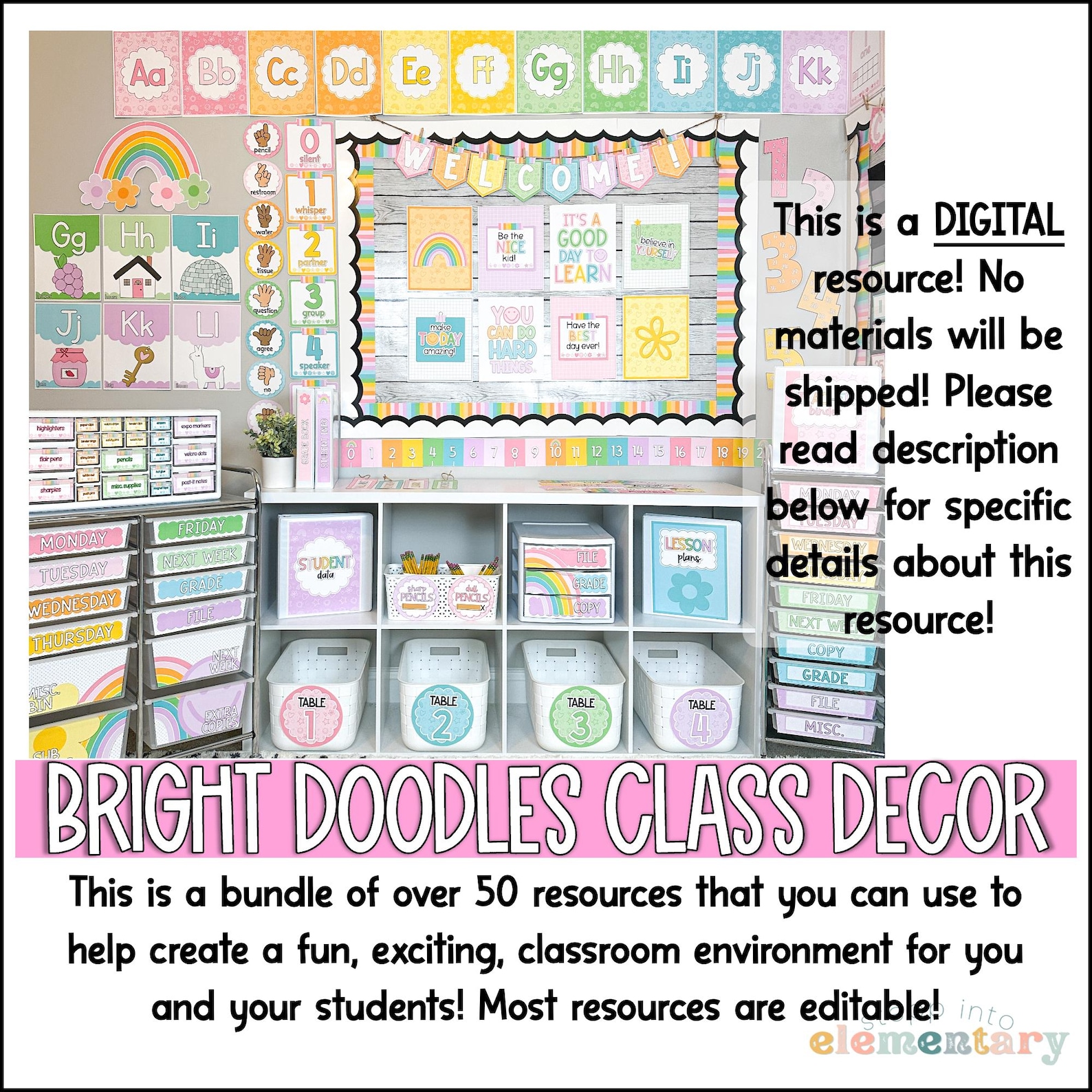 Bright Doodles Classroom Decor | Trendy + Simple Classroom Decor 4,000 ...