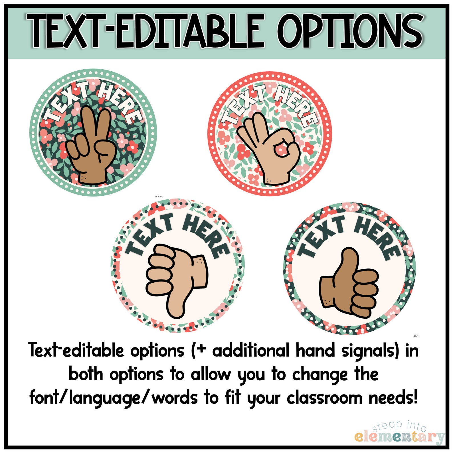 Modern Classroom Hand Signal Posters | Multicultural Decor (digital ...