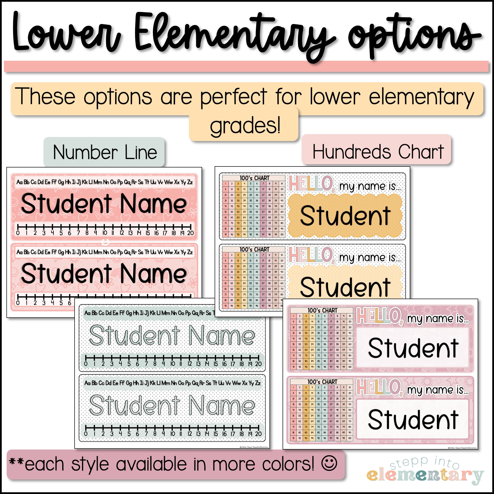 Pastel Doodles Student Name Plates | Desk Plate Tags | Editable ...