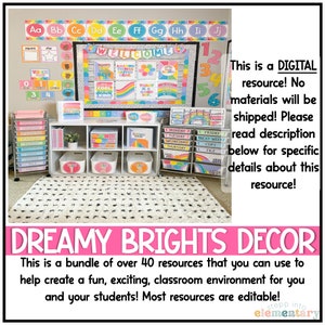 Dreamy Brights Classroom Decor | Trendy + Bright Classroom Decor 3,000 ...