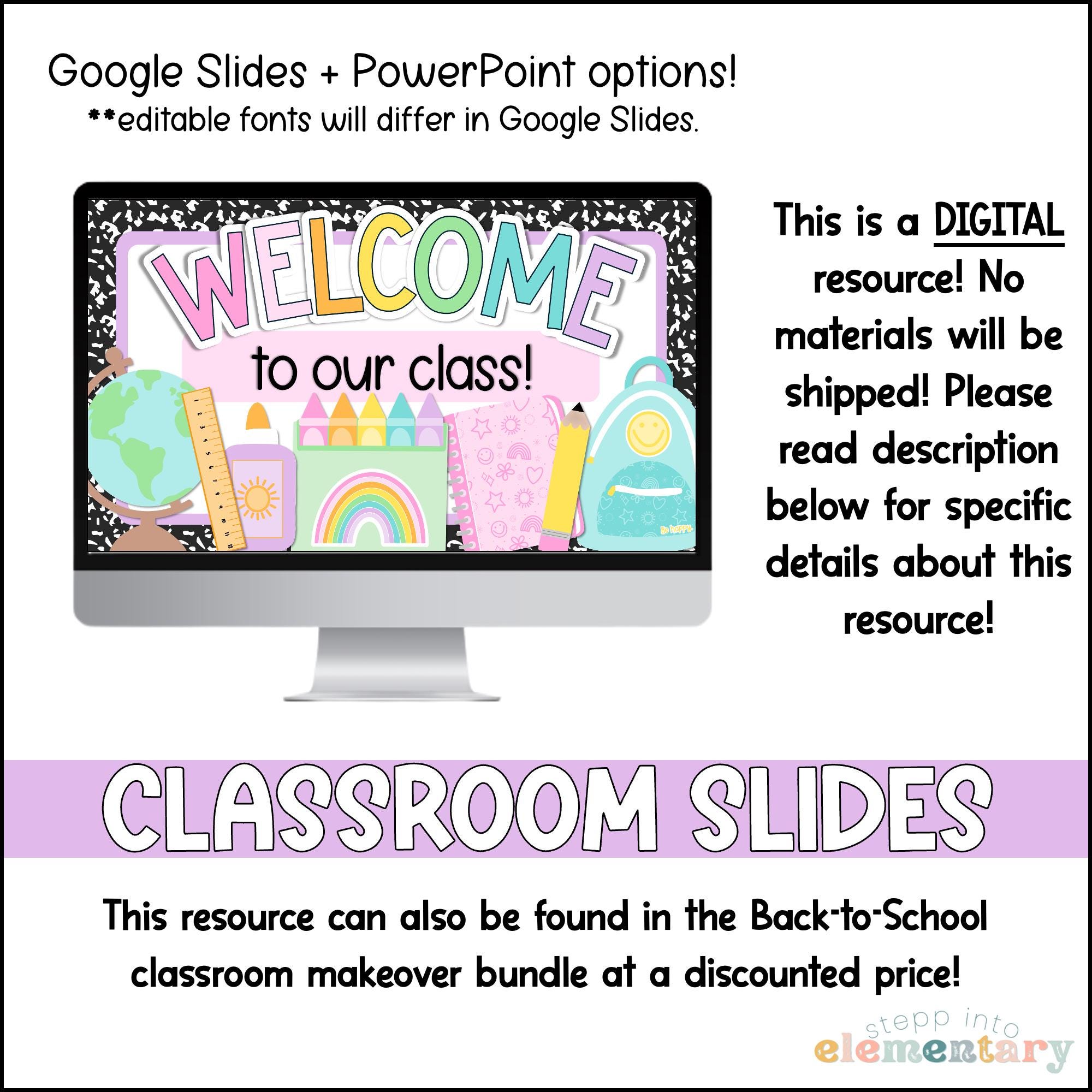 Back to School Classroom Slides | Brights Theme (google Slides ...