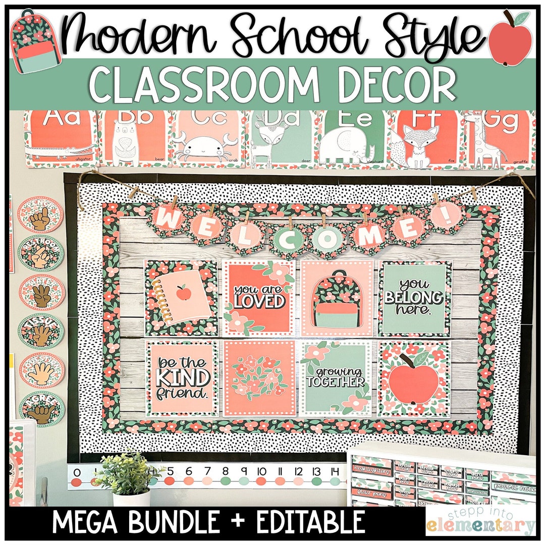 Modern School Style Classroom Decor | Trendy School-themed Classroom ...