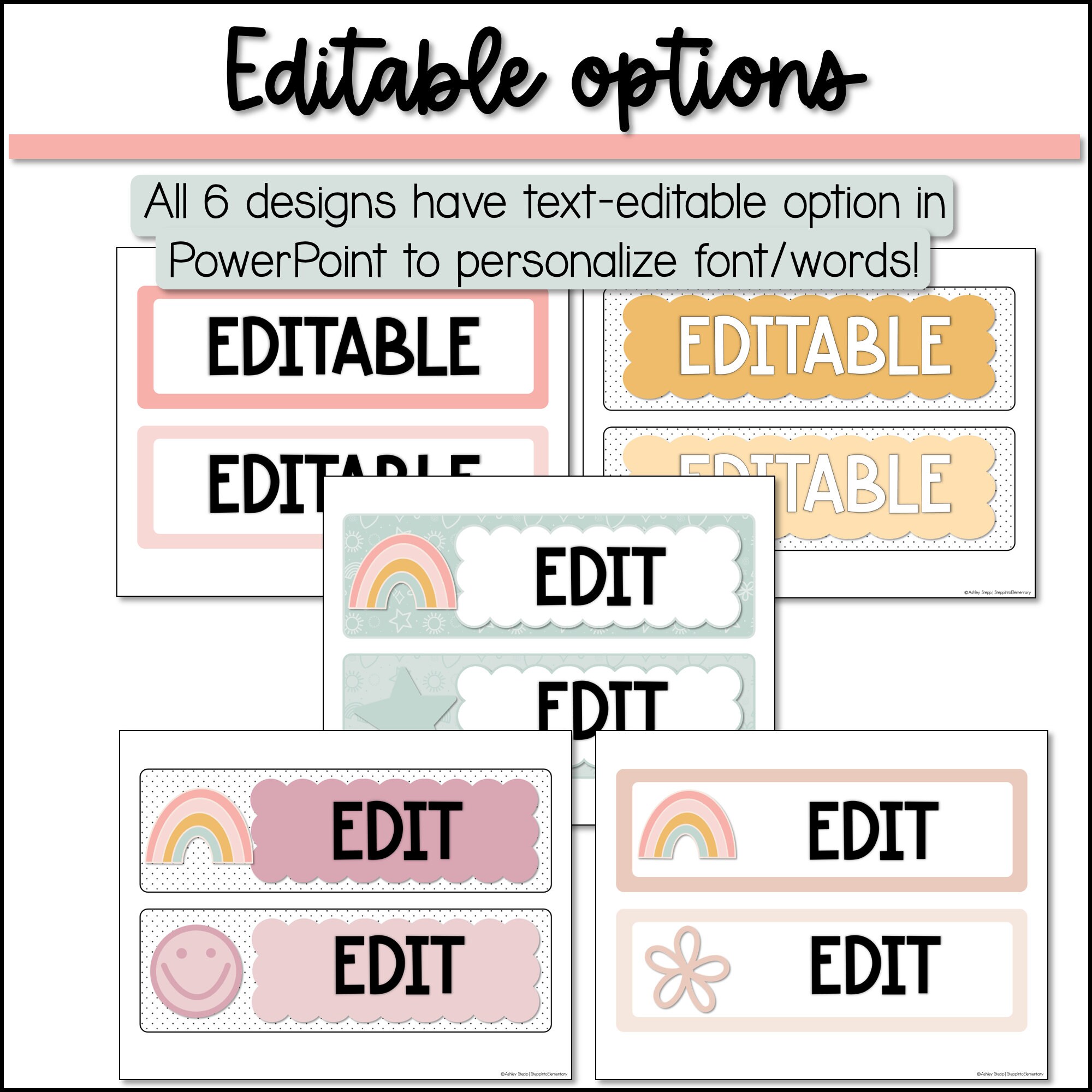 Pastel Doodles Daily Schedule Display & Cards | Editable | Trendy ...