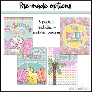 Summer Classroom Posters Set | Summer Inspirational Posters | Ocean ...