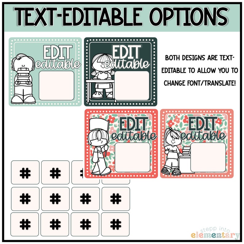 Modern School Style Classroom Jobs Display | Editable Cards (digital ...