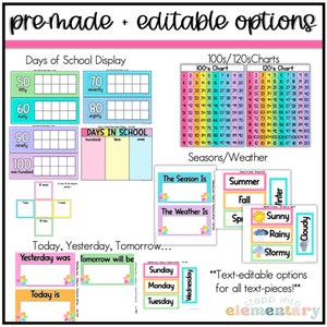 Dreamy Brights Classroom Calendar Set | Pocket Chart | Trendy + Bright ...