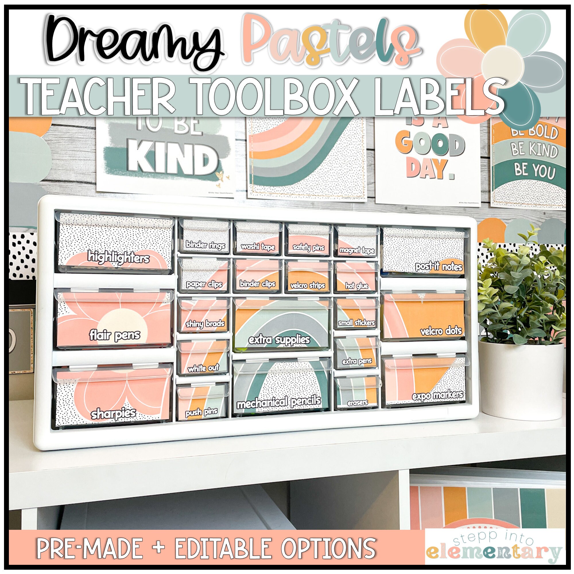 Dreamy Pastels Teacher Toolbox Labels Classroom Organization - Etsy