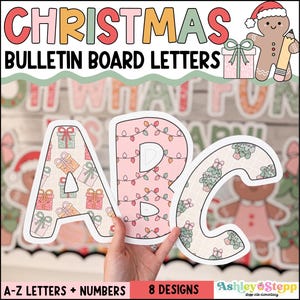 A-Z Bulletin Board Lettering | Christmas Decor | Bulletin Board Decor ...