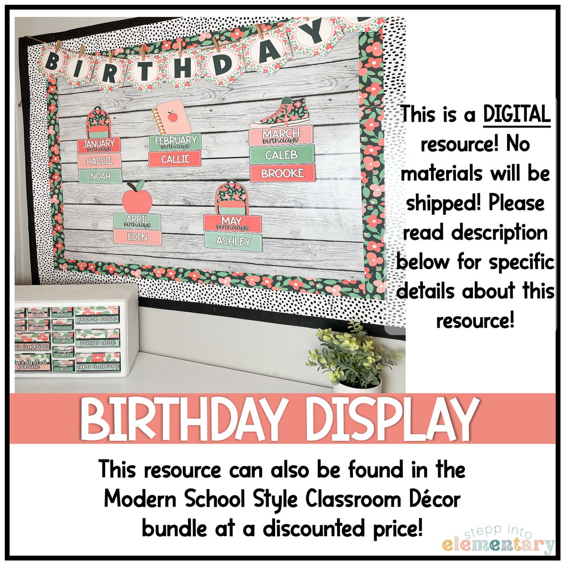 Modern Student Birthday Bulletin Board Display | Classroom Decor ...