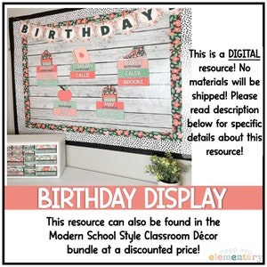 Modern School Style Student Birthday Display | Student Birthdays ...