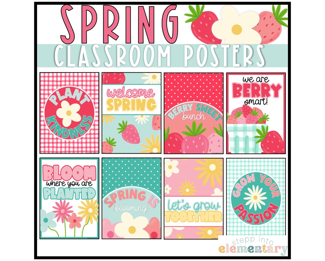 Spring Classroom Posters Set | Spring Inspirational Posters | April ...