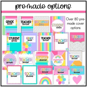 Dreamy Brights Binder Covers & Spines | Editable | Trendy + Bright ...