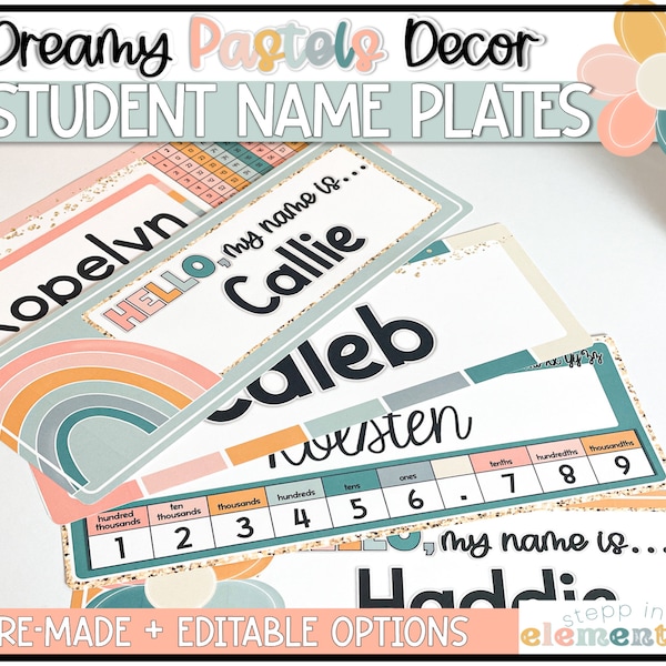 Desk Name Student Pastel - Etsy