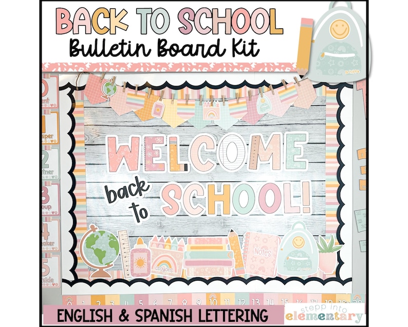 Pastel Doodles Bulletin Board Kit | Back to School Classroom Decor ...