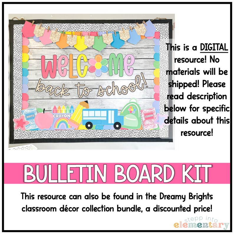 Bright Classroom Bulletin Board Kit | Back to School Decor (digital ...