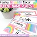 Dreamy Brights Student Name Plates | Desk Plate Tags | Editable ...