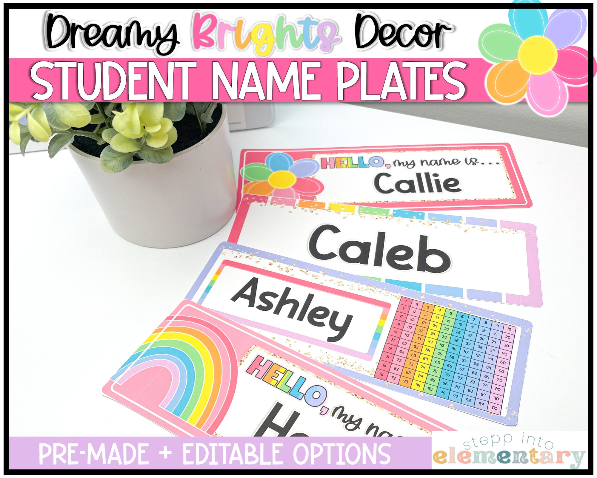 Dreamy Brights Student Name Plates Desk Plate Tags - Etsy Australia
