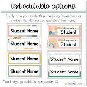 Dreamy Pastels Student Name Plates | Desk Plate Tags | Editable ...
