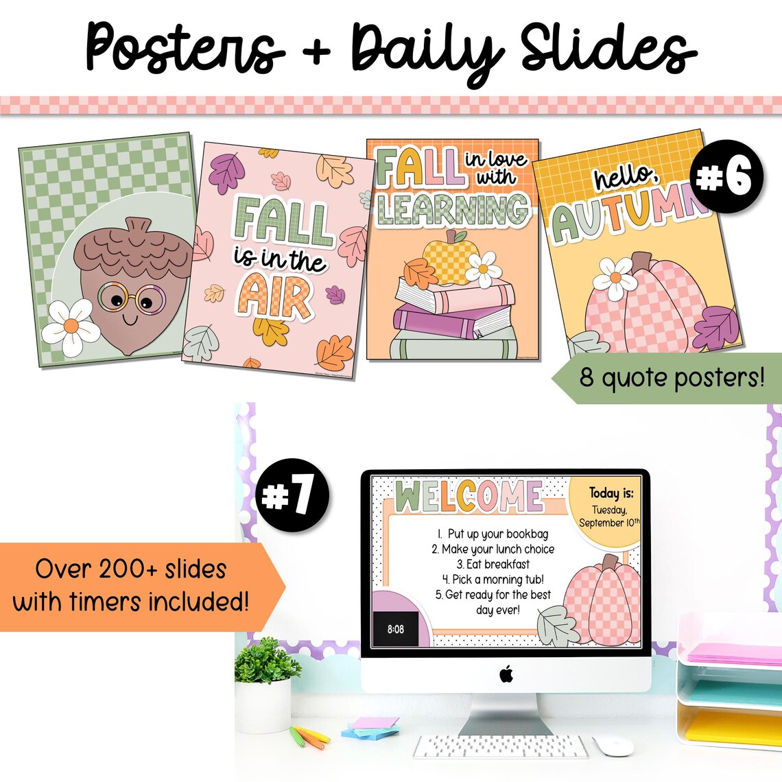 Cutesy Fall Classroom Decor Bundle | Bulletin Board Kit, Slides (PDF ...