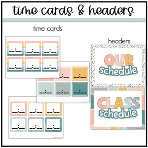 Dreamy Pastels Daily Schedule Display & Cards | Editable | Trendy ...