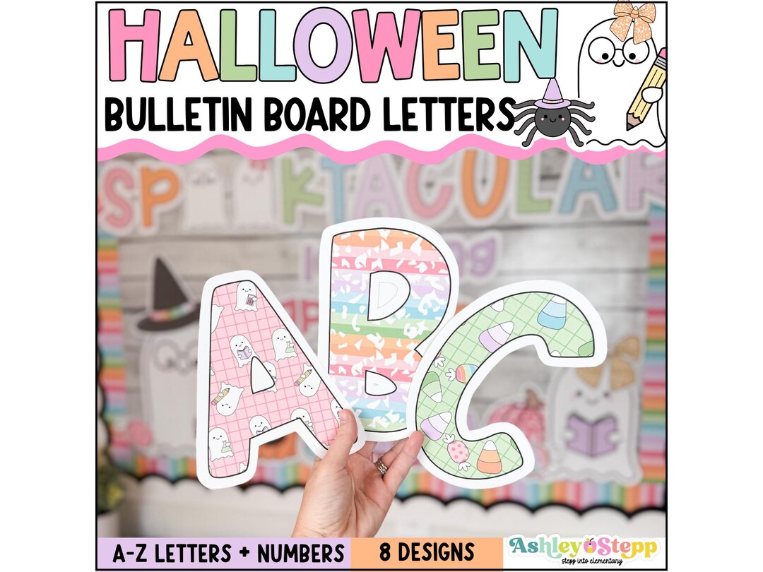 Halloween Bulletin Board Letters | A-Z, Numbers, Punctuation (PDF) - Etsy