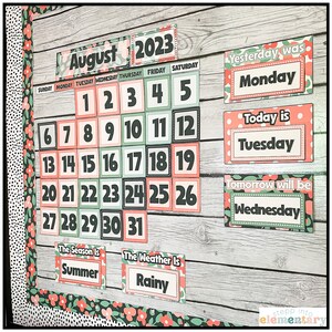Modern School Style Classroom Calendar Kit | Pocket Chart | Trendy ...