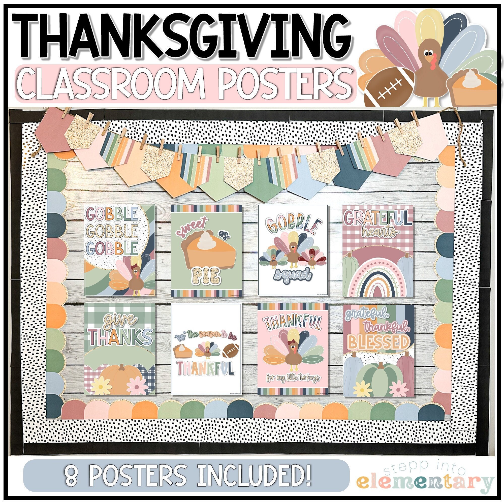 Trendy Thanksgiving Classroom Posters | Neutral Decor (digital Download ...