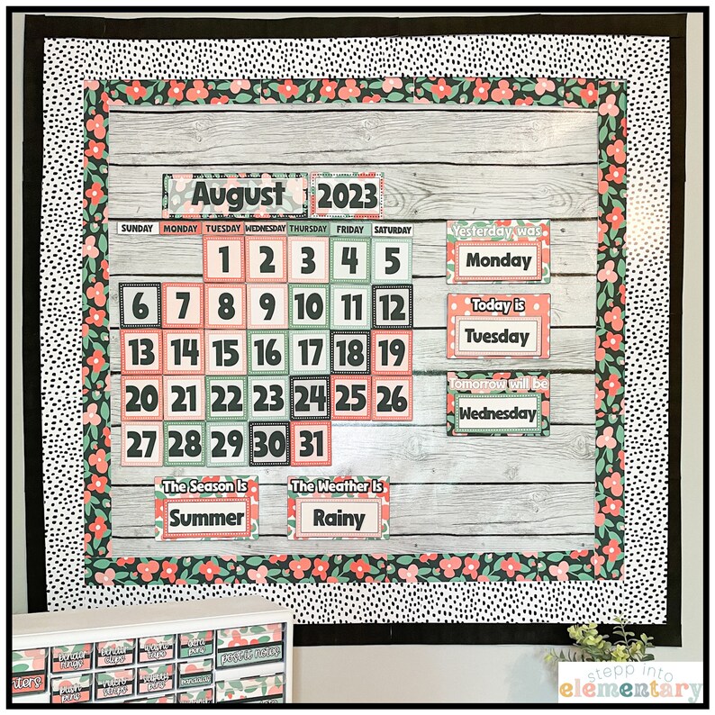 Modern School Style Classroom Calendar Kit Pocket Chart - Etsy