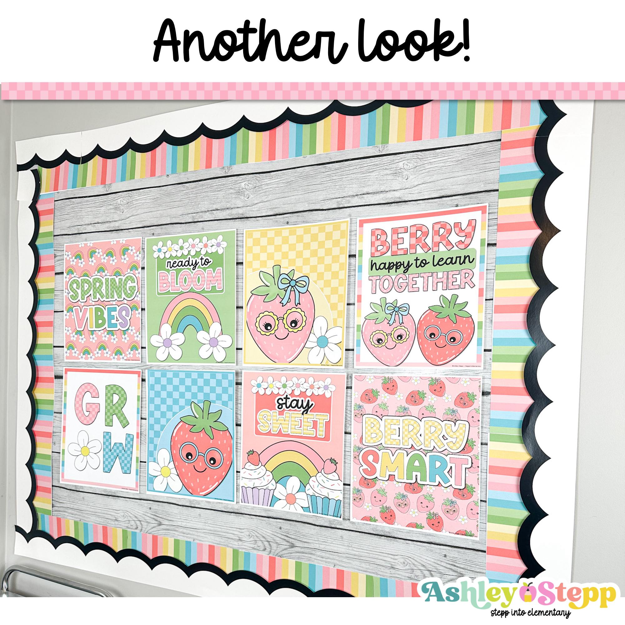 Strawberry Spring Classroom Posters | Cutesy Bulletin Board Decor (PDF ...