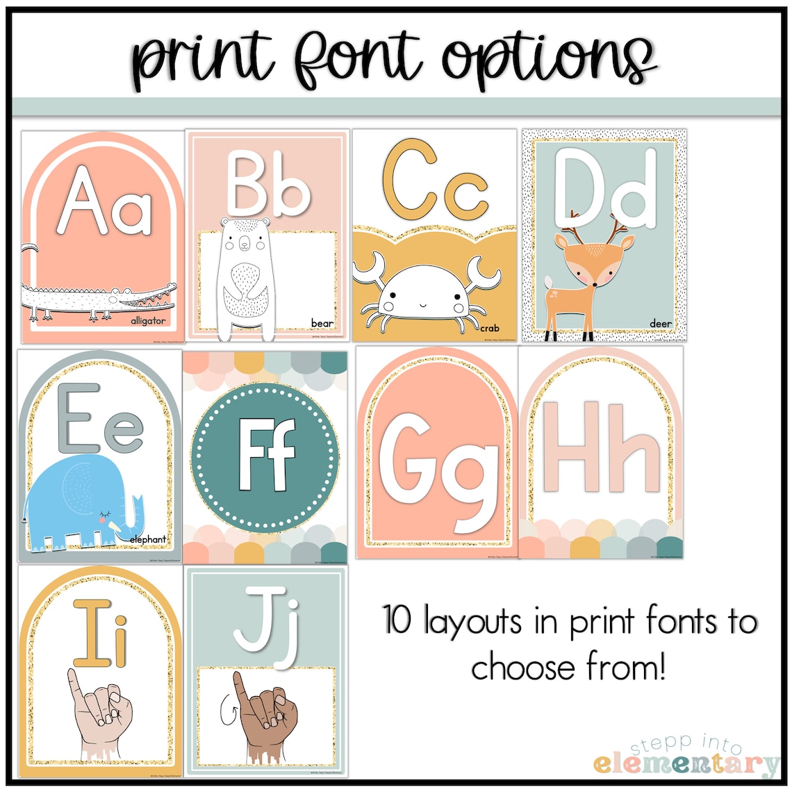 Dreamy Pastels Alphabet Posters | Print + Cursive Alphabet | Editable ...