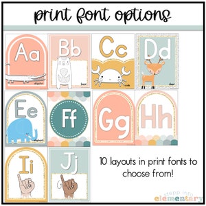 Dreamy Pastels Alphabet Posters | Print + Cursive Alphabet | Editable ...