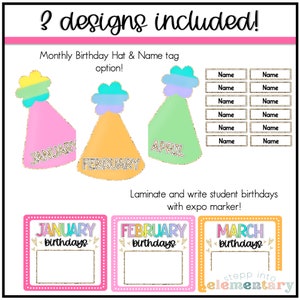 Dreamy Brights Student Birthday Display | Student Birthdays | Bulletin ...