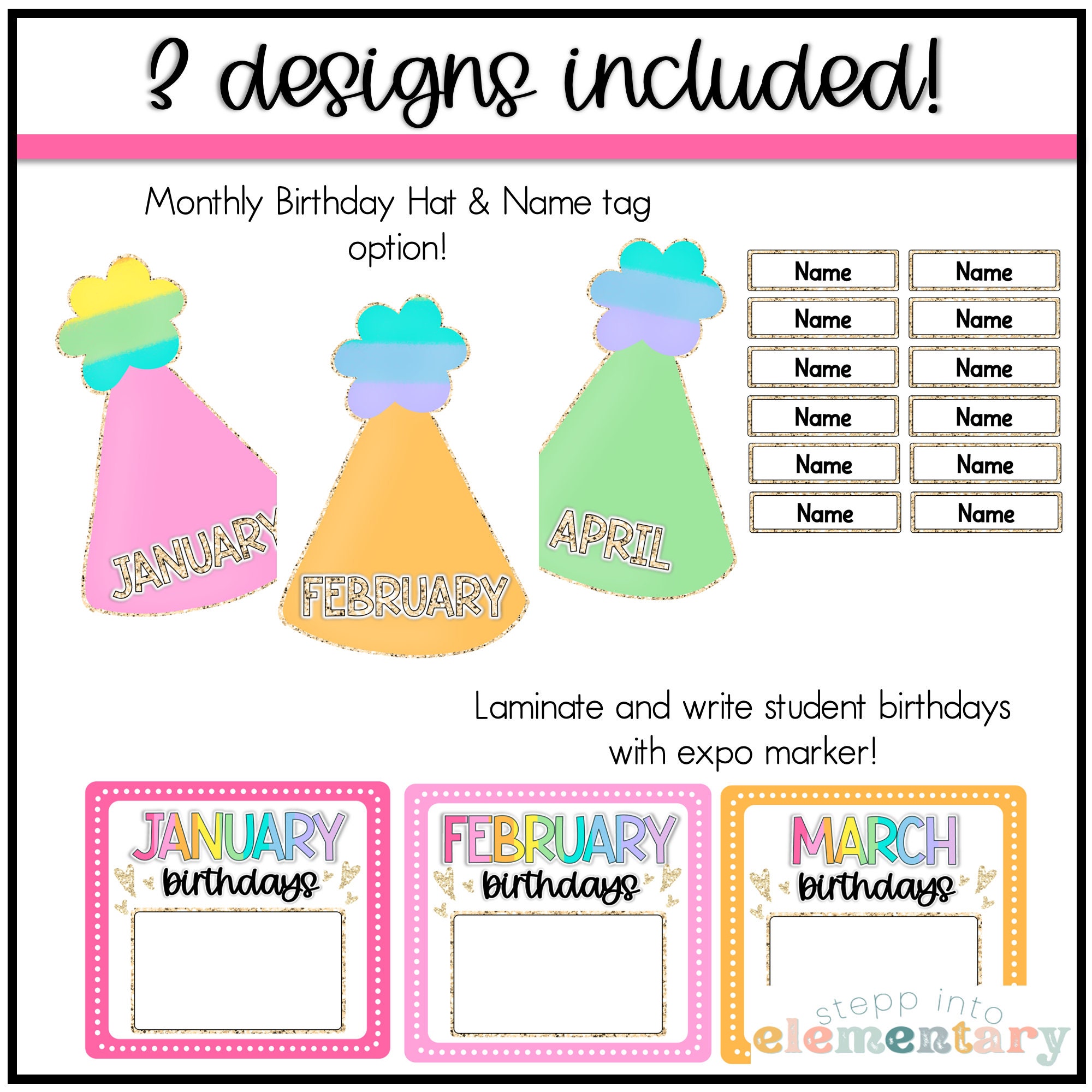 Dreamy Brights Student Birthday Display | Student Birthdays | Bulletin ...