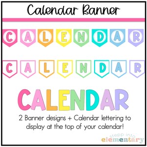 Dreamy Brights Classroom Calendar Set | Pocket Chart | Trendy + Bright ...