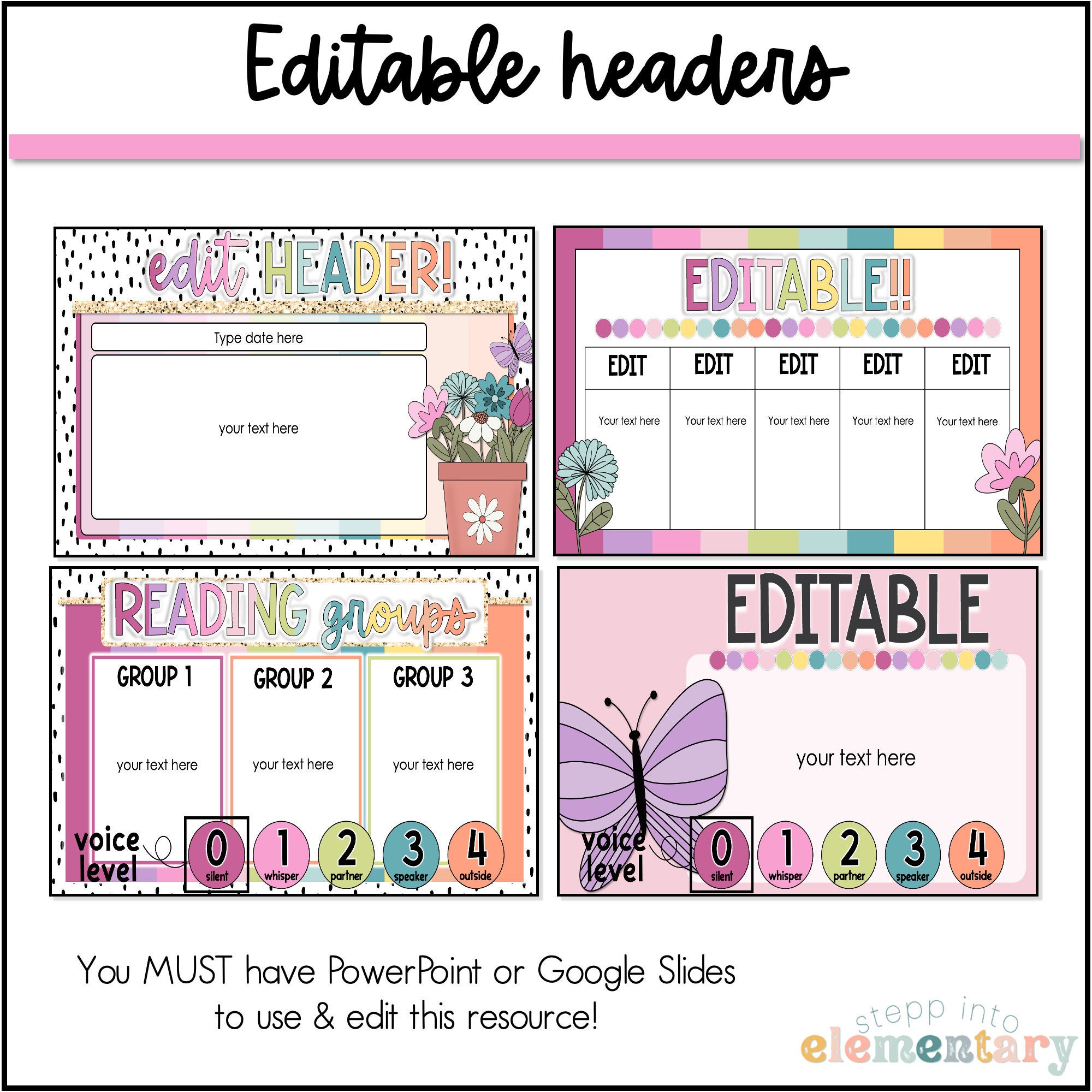 Spring Classroom Slides | Wildflower & Butterfly Decor (digital ...
